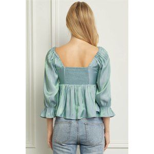 entro | Tops | Entro Iridescent Babydoll Top Blue | Poshmark